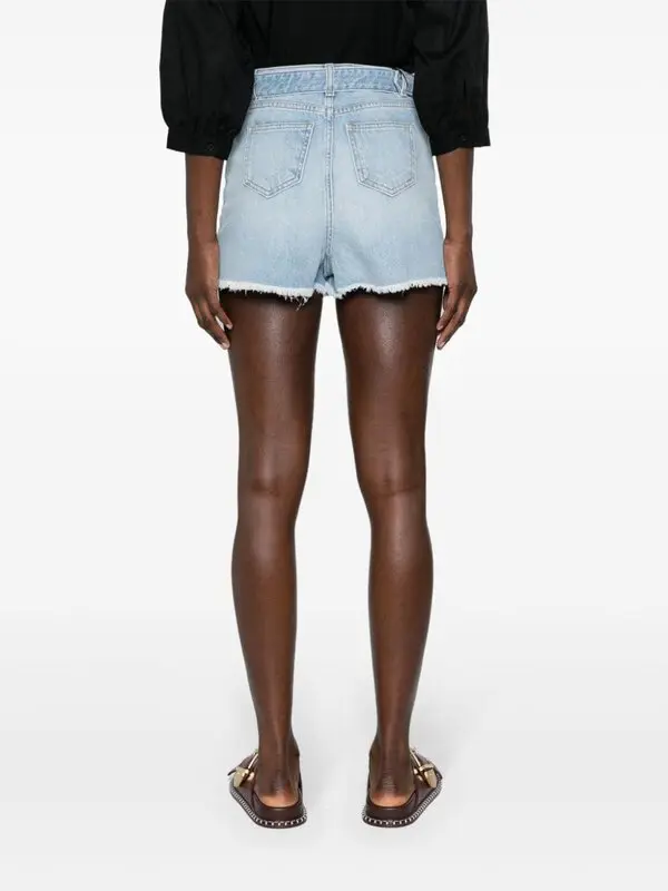 TWINSET Belted Denim Shorts