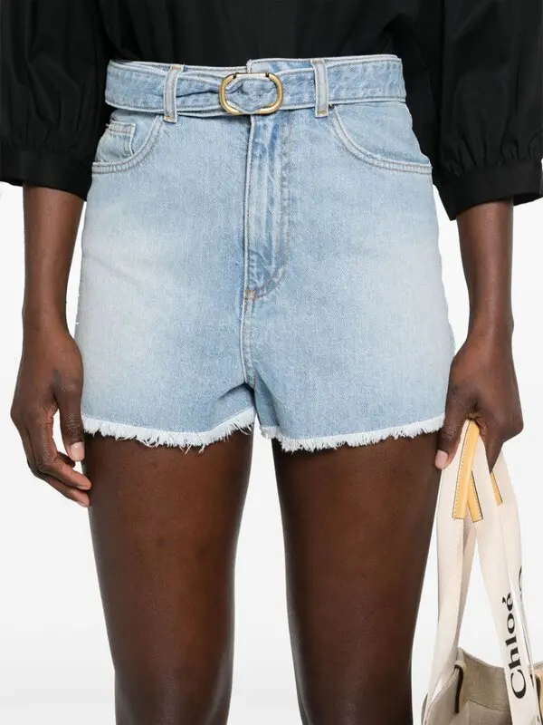 TWINSET Belted Denim Shorts