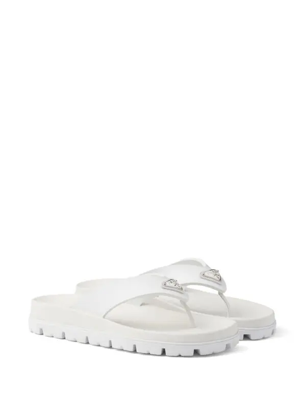 Prada Triangle-logo Flip Flops - White