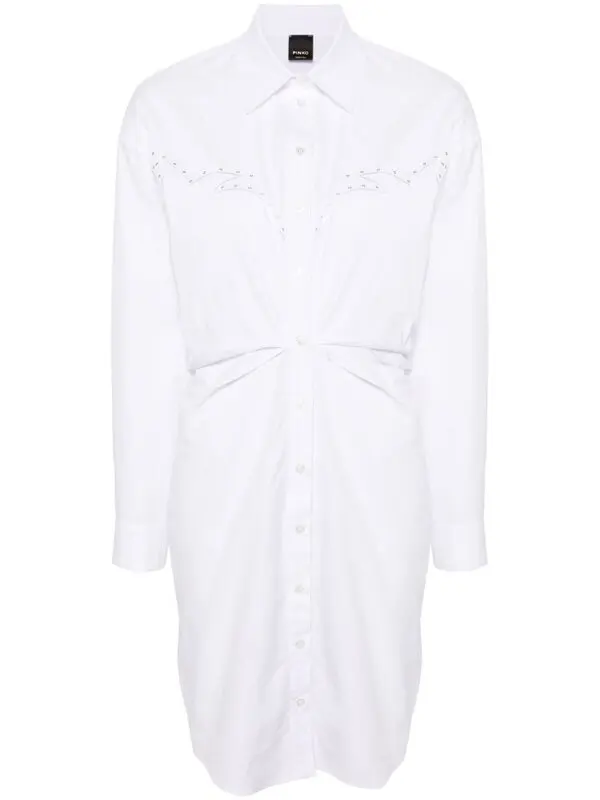 Pinko Eyelet-detail Cotton Shirtdress