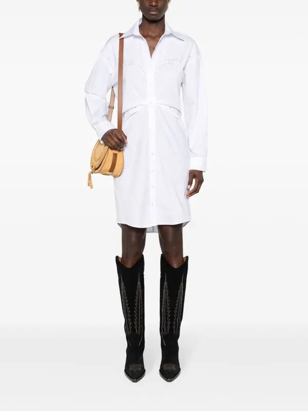 Pinko Eyelet-detail Cotton Shirtdress