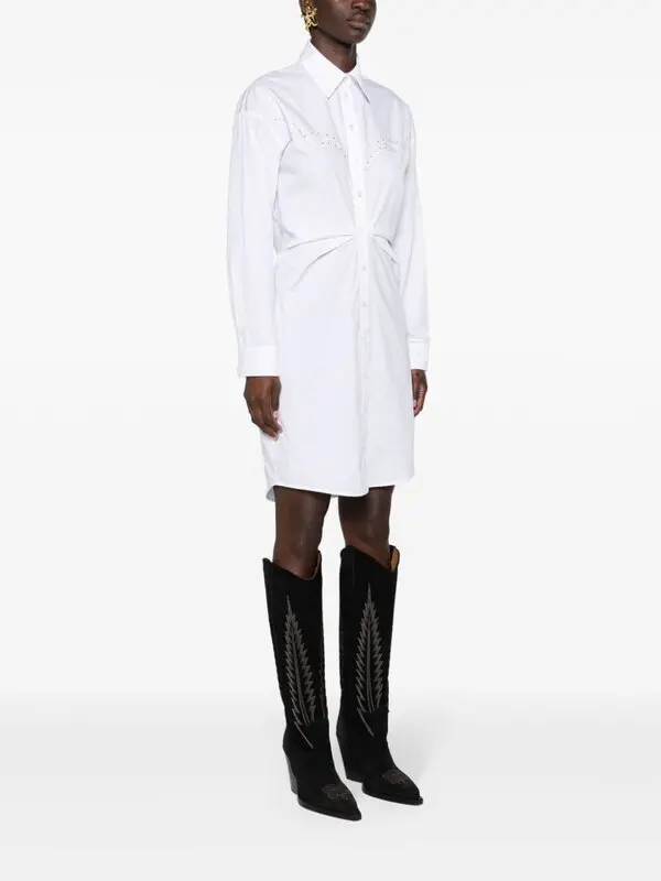 Pinko Eyelet-detail Cotton Shirtdress