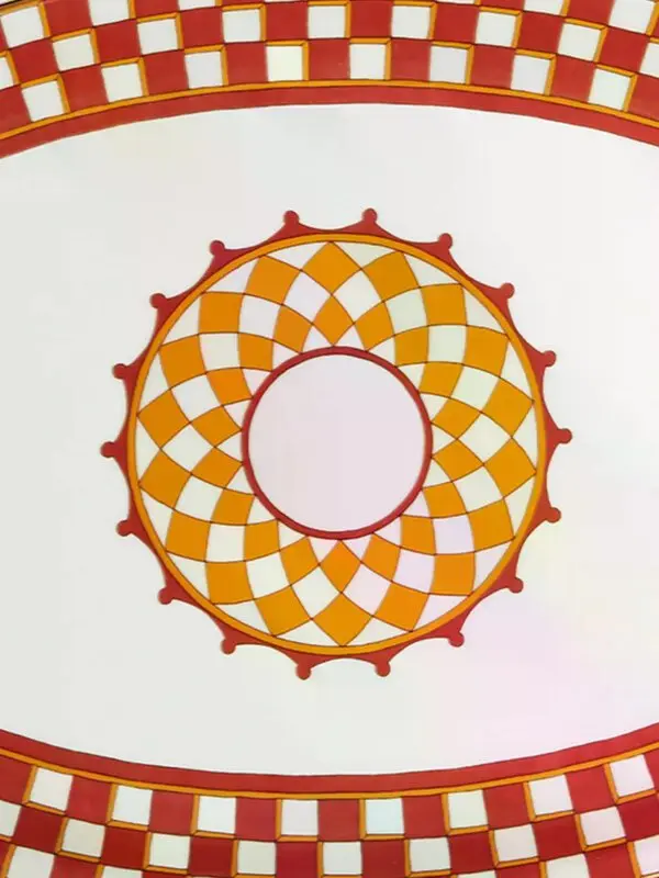 La DoubleJ Geometric-print Porcelain Platter - Orange