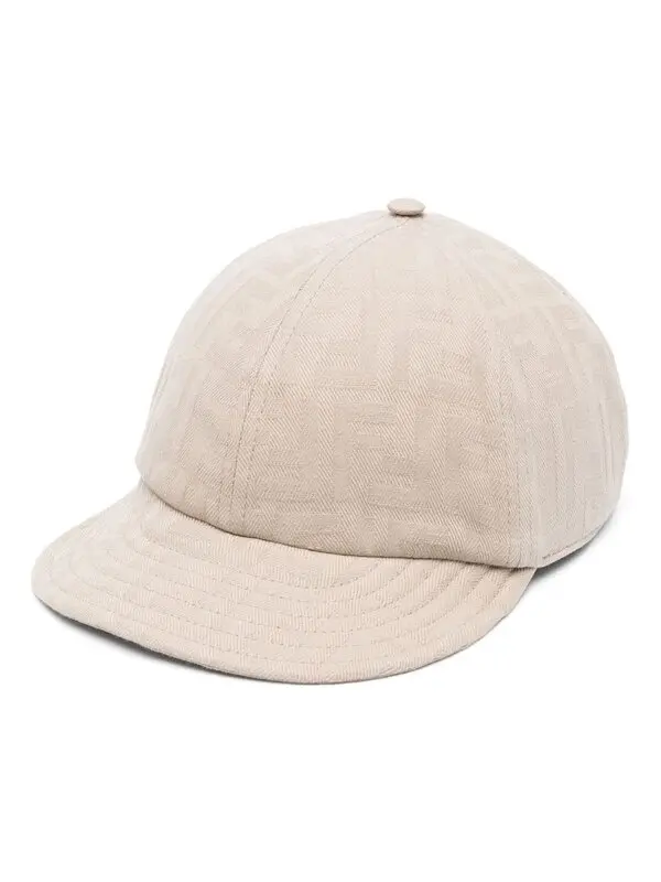 Fendi Ff-motif Cotton Baseball Cap - Neutrals
