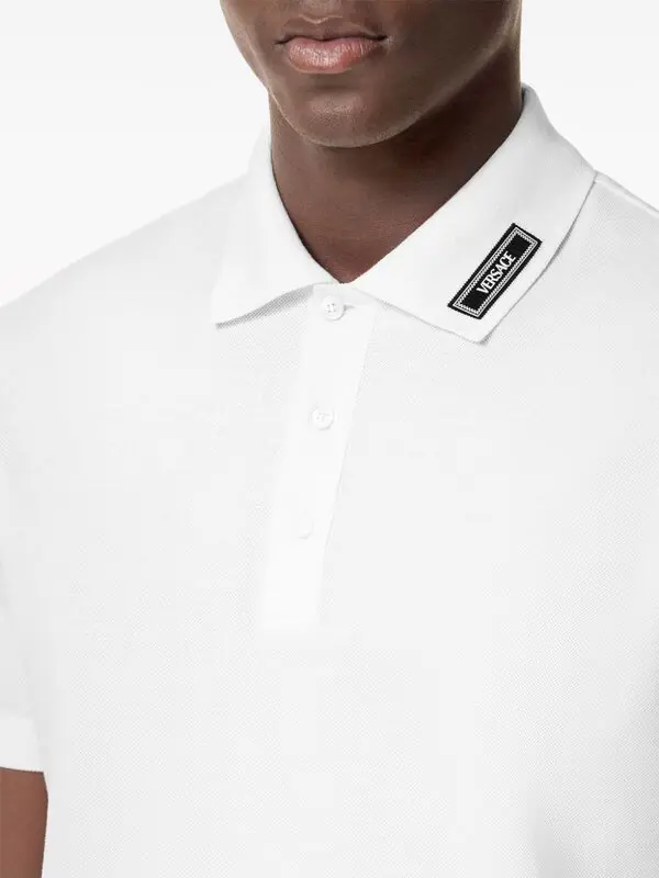 Versace 90s Logo Polo Shirt - White
