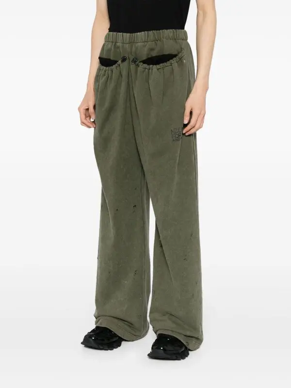 Natasha Zinko Drawstring-Pocket Track Pants - Green | Editorialist