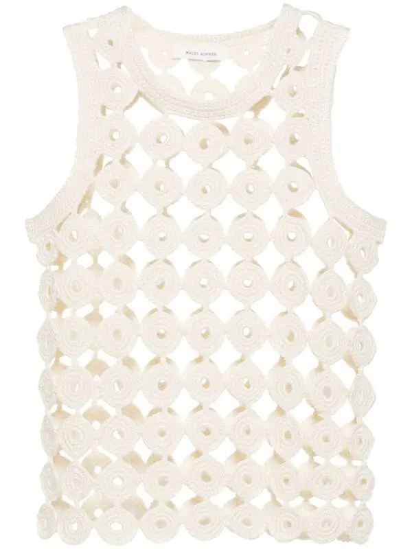 WALES BONNER Stanza Cotton Vest - Neutrals
