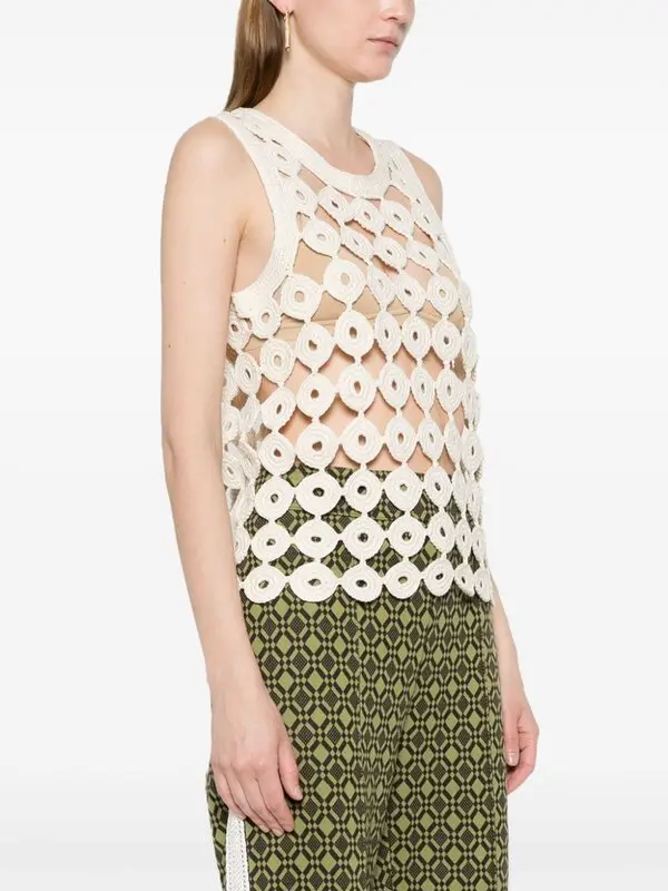 WALES BONNER Stanza Cotton Vest - Neutrals