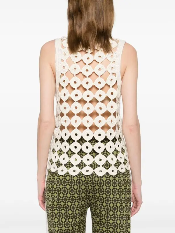 WALES BONNER Stanza Cotton Vest - Neutrals