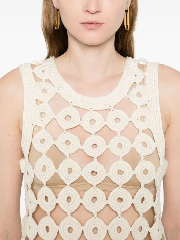 WALES BONNER Stanza Cotton Vest - Neutrals