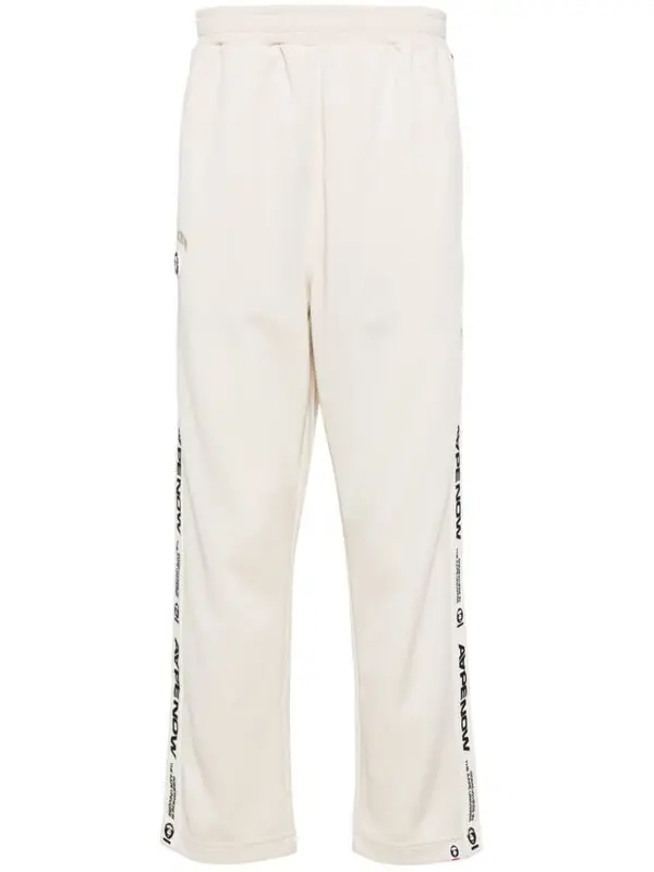 AAPE BY *A BATHING APE Logo-embroidered Track Pants - Neutrals