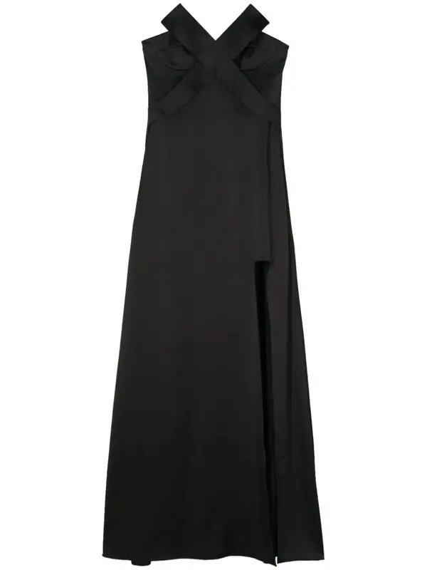 GENNY Embellished Long Dress - Black