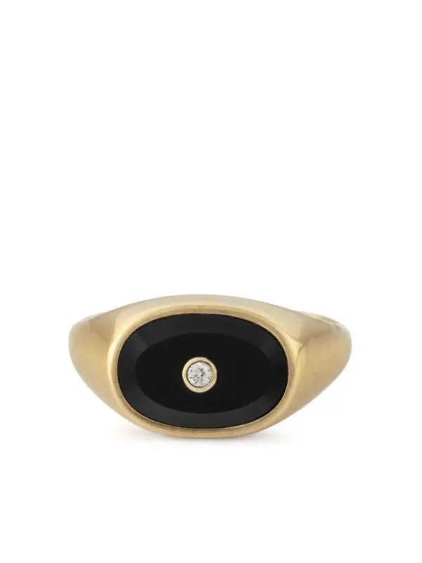 Pascale Monvoisin 9kt Gold Onyx And Diamond Orso Ring - Yellow