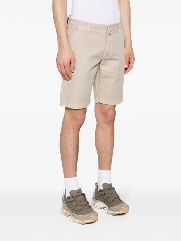 Jacob Cohen Lou Herringbone Shorts - Neutrals