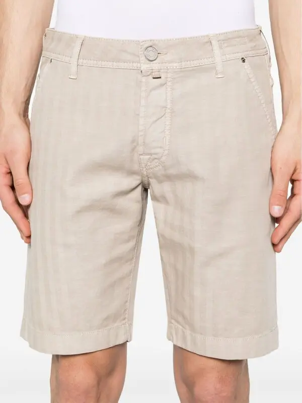 Jacob Cohen Lou Herringbone Shorts - Neutrals