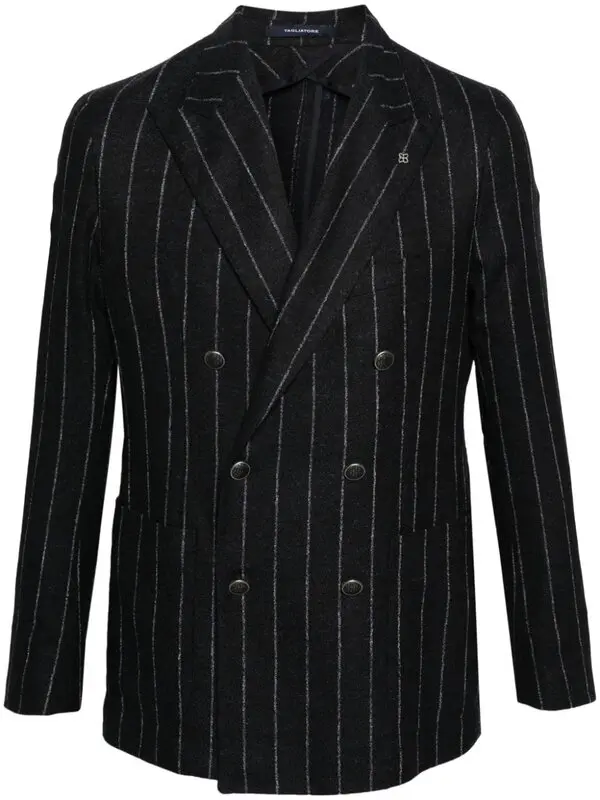 Tagliatore Pinstriped Double-breasted Blazer - Blue