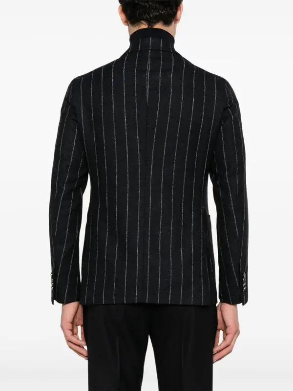 Tagliatore Pinstriped Double-breasted Blazer - Blue
