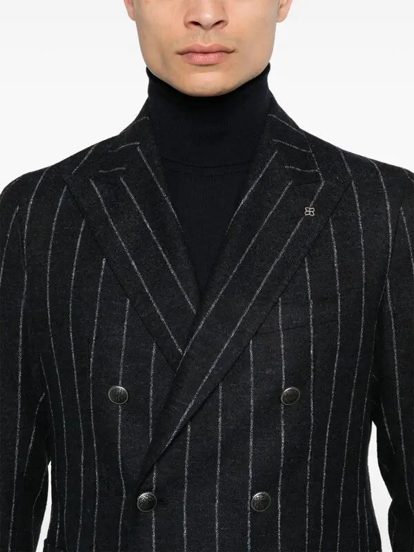 Tagliatore Pinstriped Double-breasted Blazer - Blue