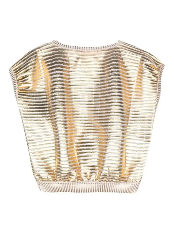 GENNY Striped Lamé Top