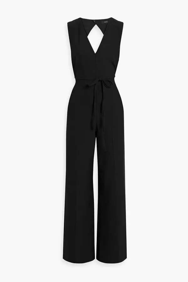 JOSEPH Thiers Cutout Crepe Jumpsuit - Black