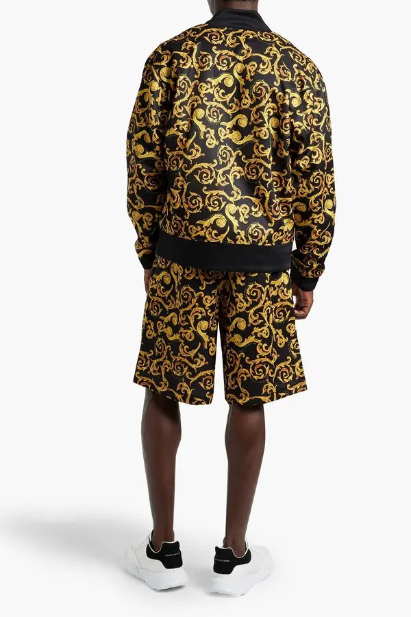 Versace Printed Jersey Drawstring Shorts