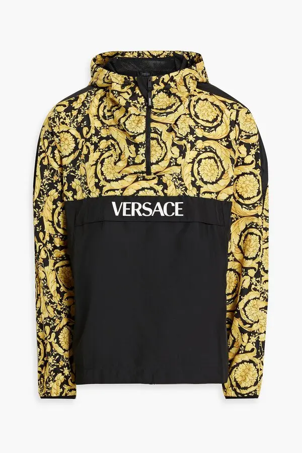 Versace Printed Shell Halfzip Hooded Jacket