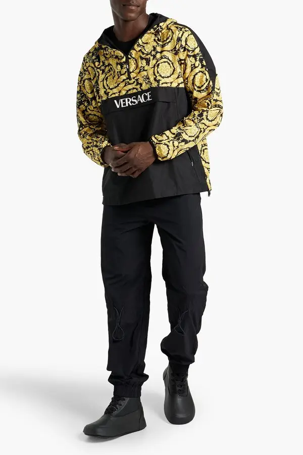 Versace Printed Shell Halfzip Hooded Jacket