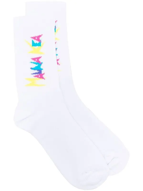 MAUNA KEA Intarsia-knit Logo Ankle Socks - White