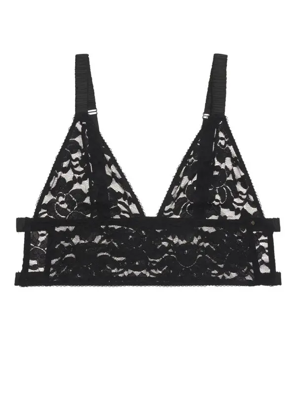 ANINE BING Violet Floral-lace Bralette - Black