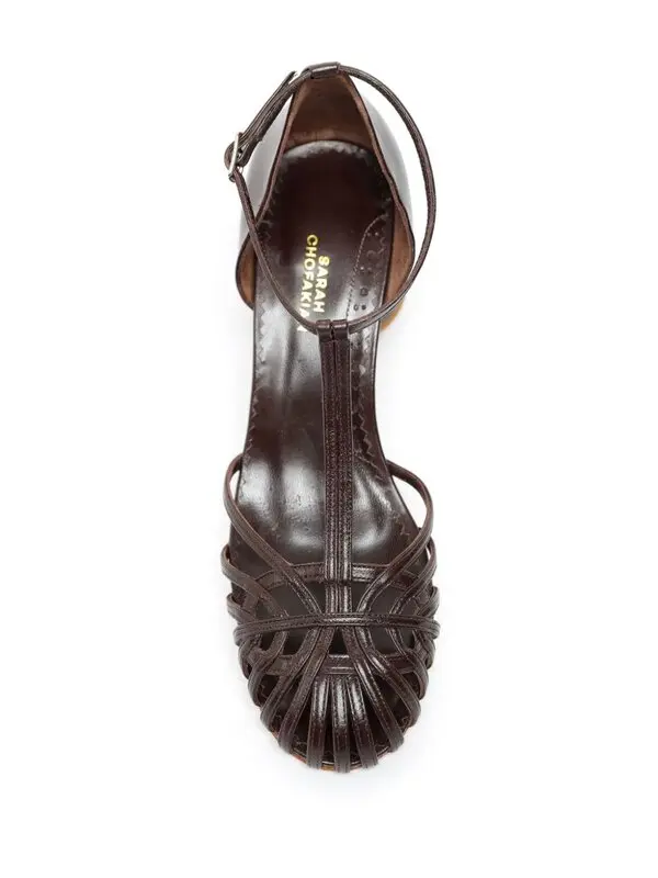 STUDIO CHOFAKIAN Eugenie 65mm Caged Leather Pumps