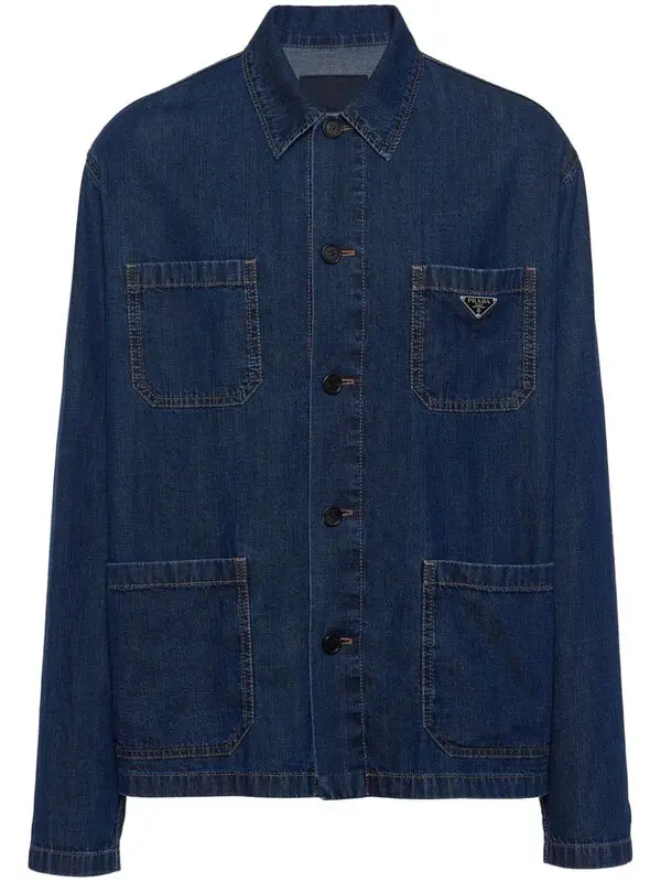 Prada Multi-pocket Washed-denim Jacket
