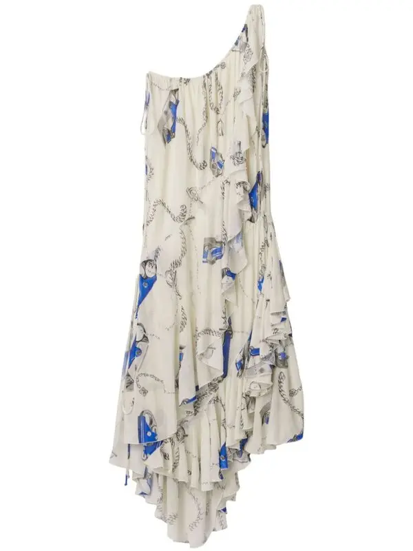Burberry Chain-print Asymmetric Dress