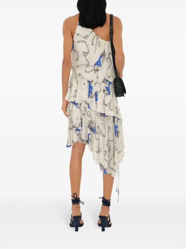 Burberry Chain-print Asymmetric Dress