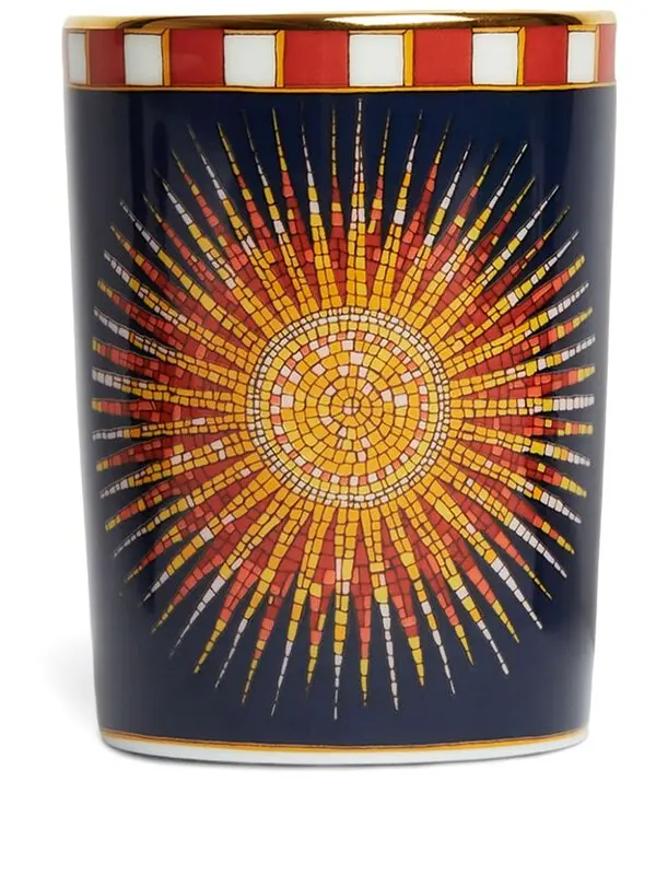 La DoubleJ Geometric-print Porcelain Decorative Cup - Blue