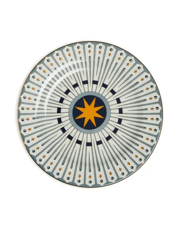 La DoubleJ Geometric-print Porcelain Dessert Plates