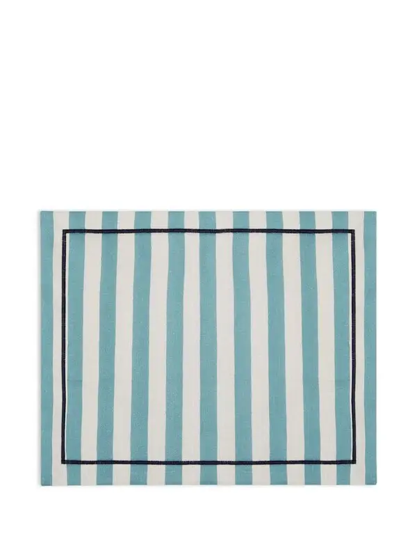 La DoubleJ Striped Linen Placemats - Blue