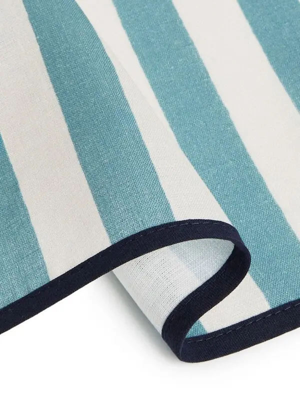 La DoubleJ Stripe Linen Napkins - Blue