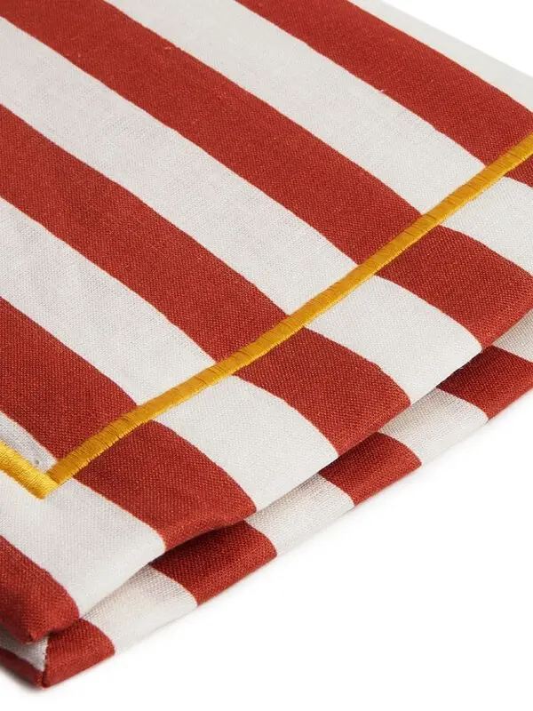 La DoubleJ Striped Linen Placemats - Orange
