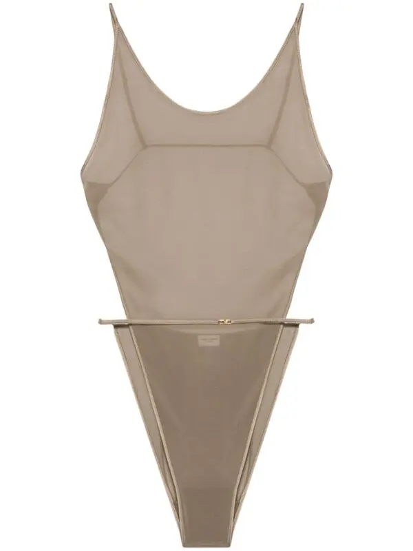 Saint Laurent Backless Georgette Bodysuit