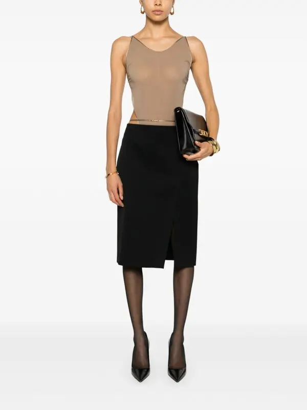 Saint Laurent Backless Georgette Bodysuit