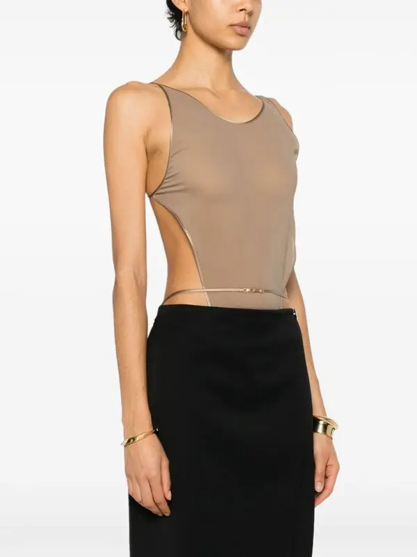 Saint Laurent Backless Georgette Bodysuit