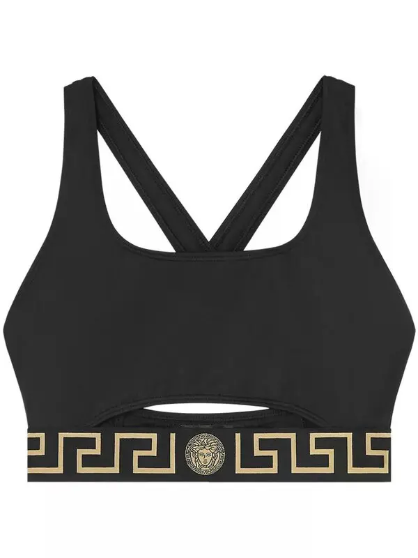 Versace Greca Border Bikini Top - Black