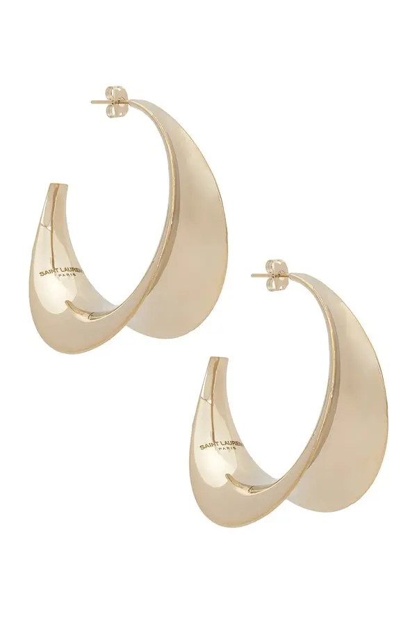 Saint Laurent Hoop Earrings - Pale Gold