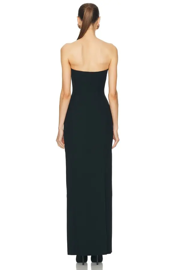 black formal sexy dress Off the Shoulder Black Prom Dresses Slit Sexy Evening Dresses – Hoprom main image 0
