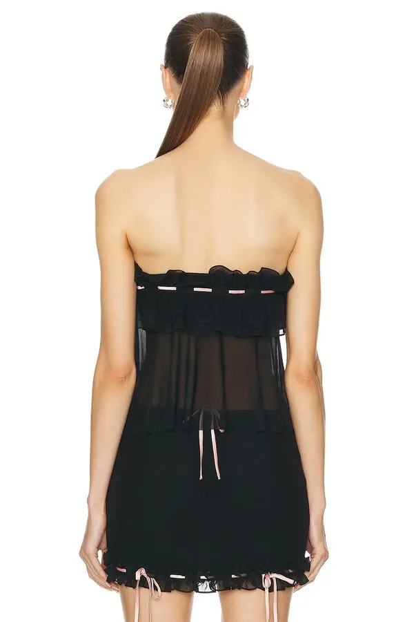 MIRROR PALAIS Dolly Strapless Top In Black