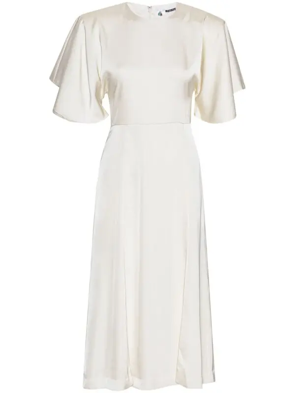 ROTATE BY BIRGER CHRISTENSEN Satin Midi Slit Dress
