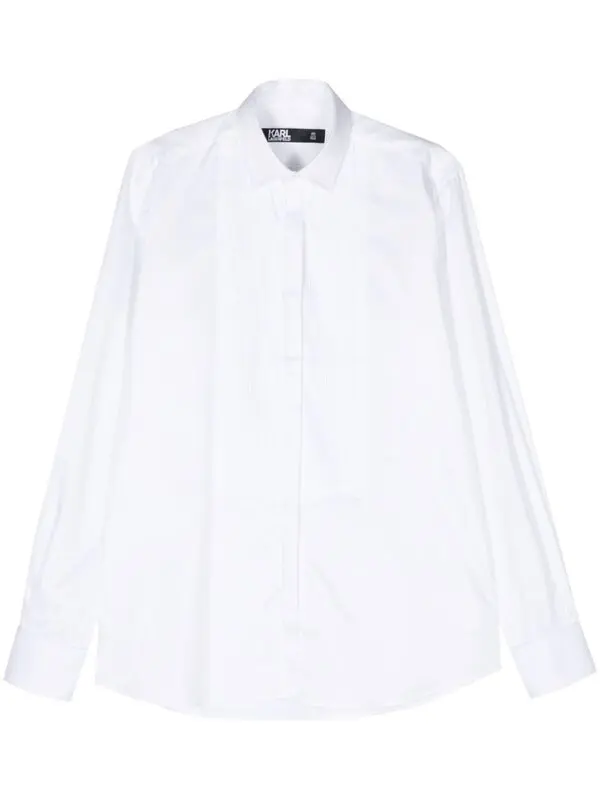 Karl Lagerfeld Smocking-detail Poplin Shirt - White