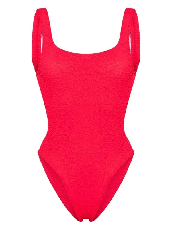 Hunza G Square Neck One-piece Swimsuit - Red