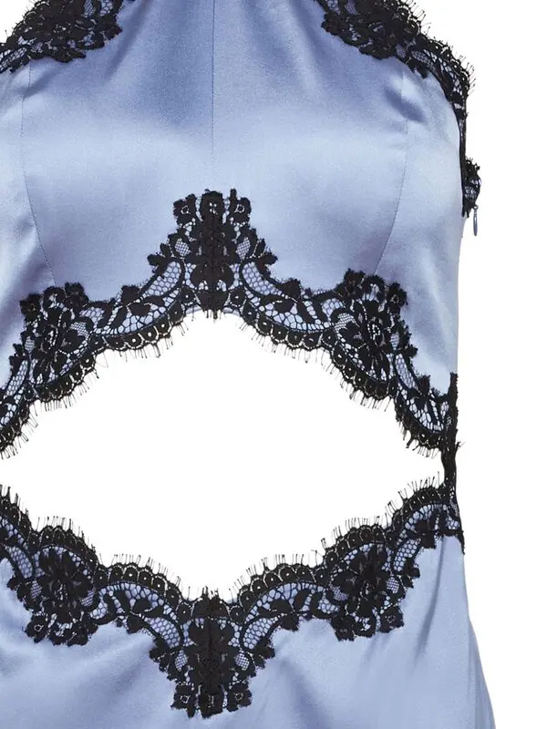 FLEUR DU MAL Halterneck Lace Slip Dress