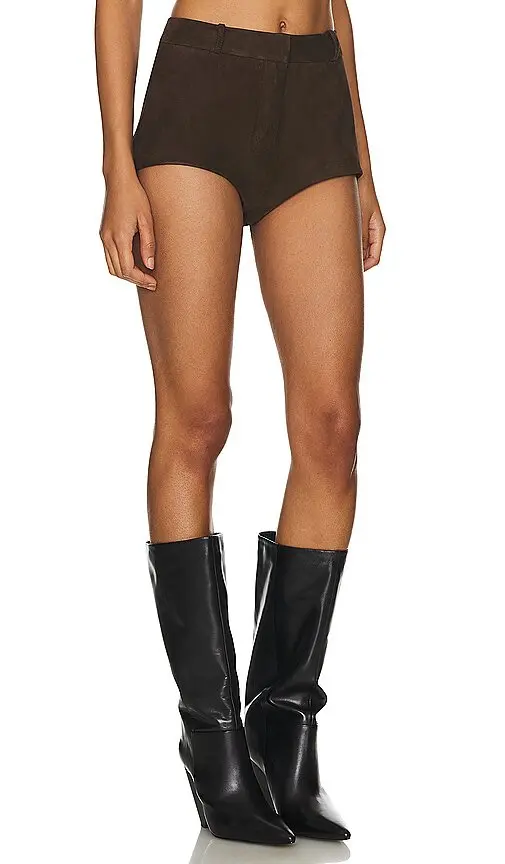 LAMARQUE Annaise Suede Short - Chocolate